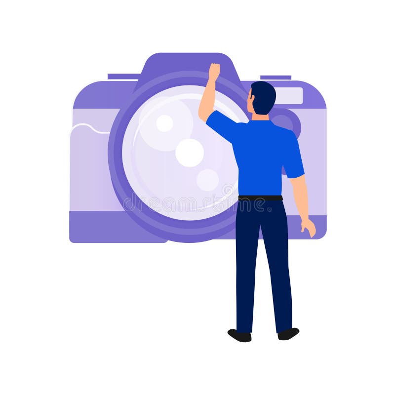 The Boy is Pointing To the Camera Stock Illustration - Illustration of ...