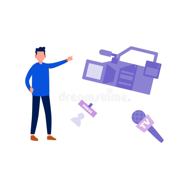 The Boy is Pointing To the Camera for Shooting Stock Illustration ...