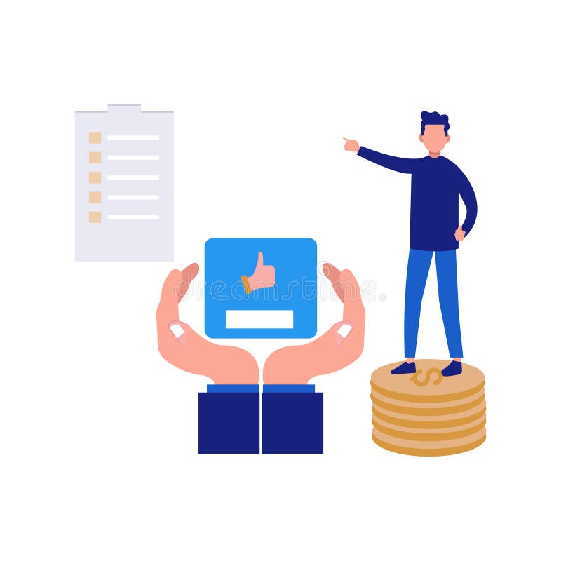 Boy is Pointing To Finance Checklist Stock Illustration - Illustration ...