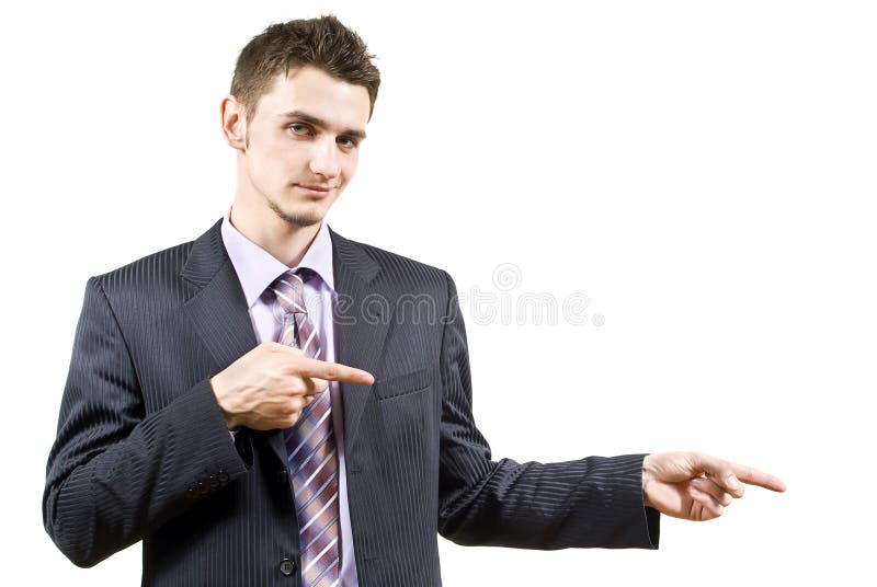 Boy points to his hands stock photo. Image of modern - 24098602