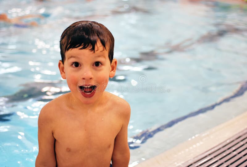 Boy in pool 1 stock photo. Image of happy, pool, indoor - 11911564
