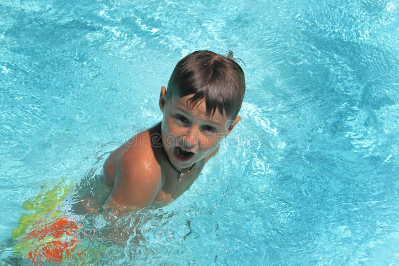 Boy in pool stock image. Image of relaxing, vacation - 10567035