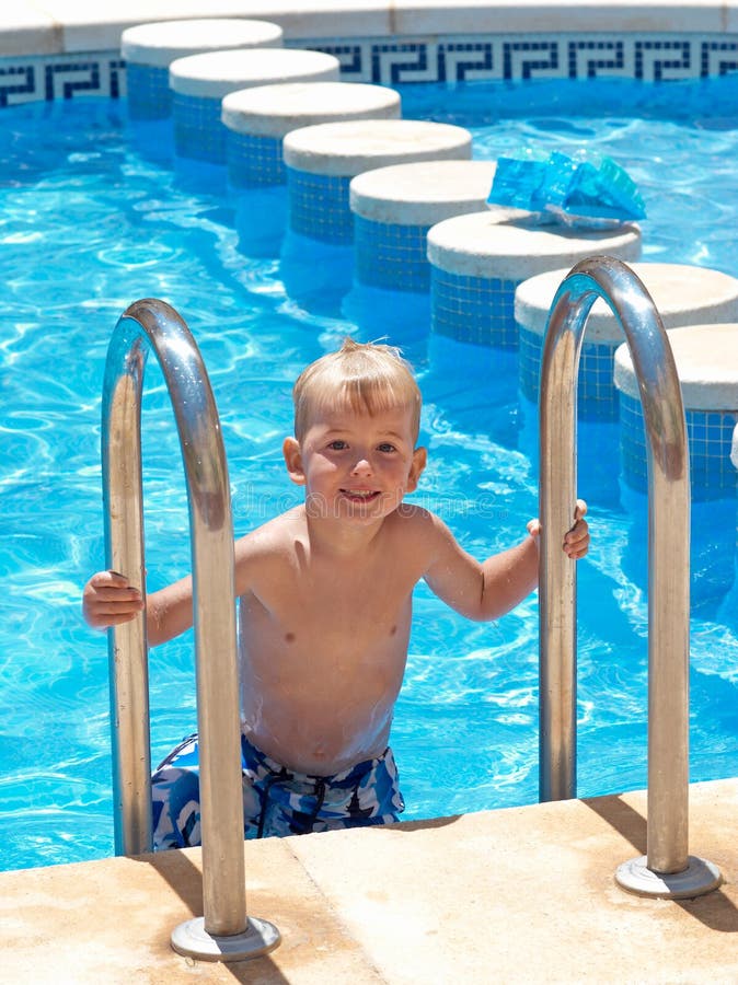 Boy at the pool stock photo. Image of summertime, sweet - 15052578