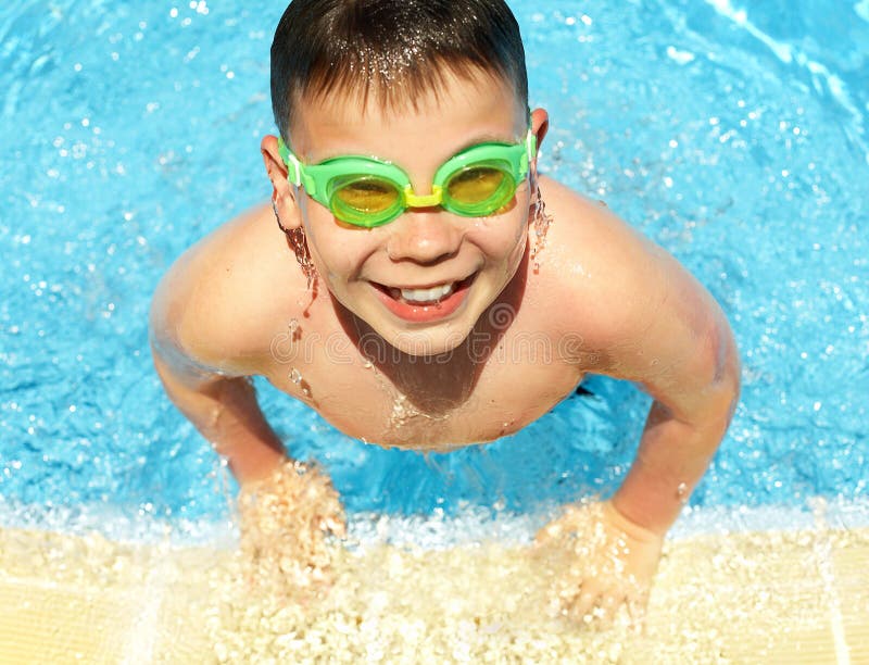 Boy in pool stock image. Image of pool, child, outdoors - 5768731