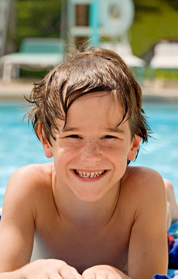 Little Boy at the Pool stock image. Image of person, happiness - 5640069