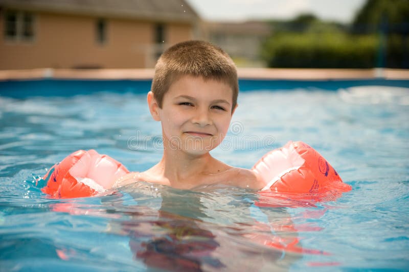 Boy in the pool stock image. Image of sport, leisure, childhood - 8526141