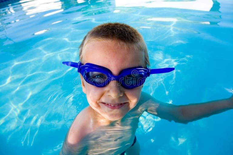 Boy in the pool stock image. Image of face, aqua, cute - 860777