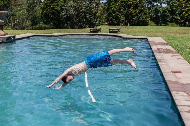 Boy Pool Diving stock image. Image of swimming, water - 48326655