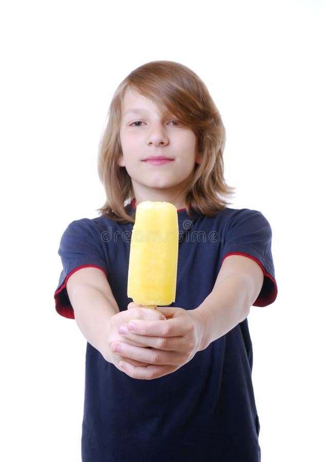 Boy with popsicle stock image. Image of caucasian, tasty - 19648511