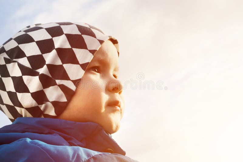 Boy Portrait Looking Forward Stock Image - Image of nature, sign: 102689795