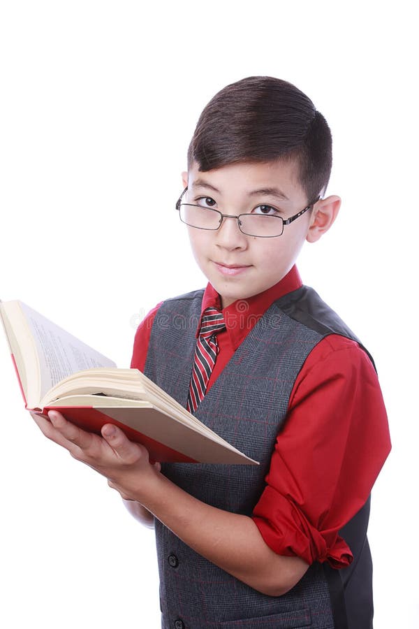 Young boy with open book. stock photo. Image of child - 105282270