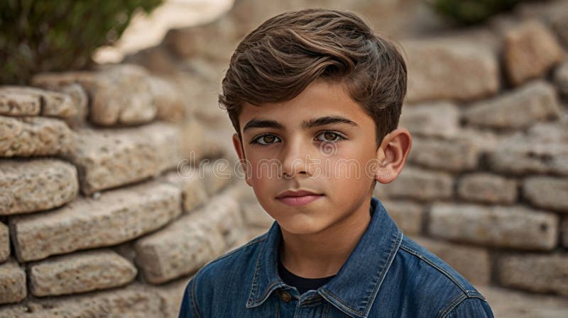 A Boy Poses Coolly Looking at the Camera Stock Illustration ...