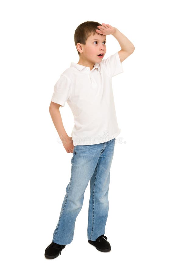 Boy posing on white stock image. Image of face, happy - 42504677