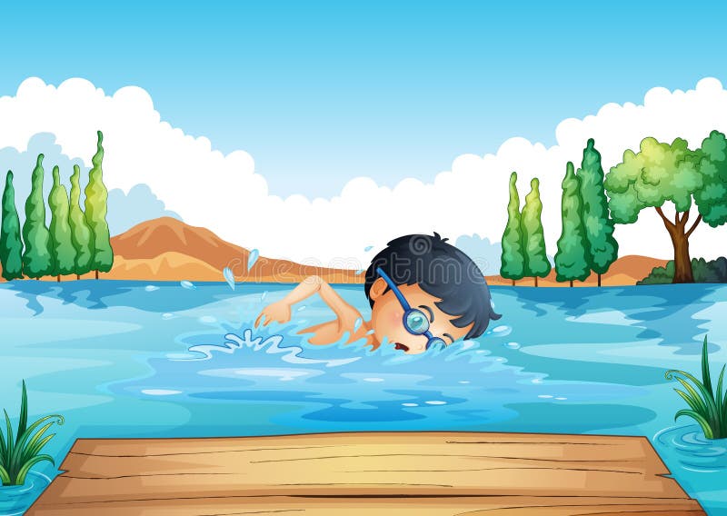 Man on a diving board stock illustration. Illustration of water - 36016068