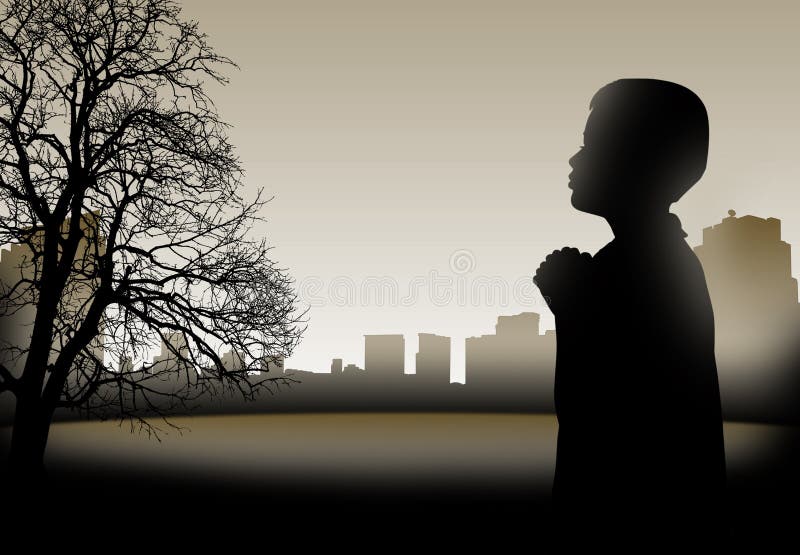 The boy pray stock illustration. Illustration of recover - 182926026