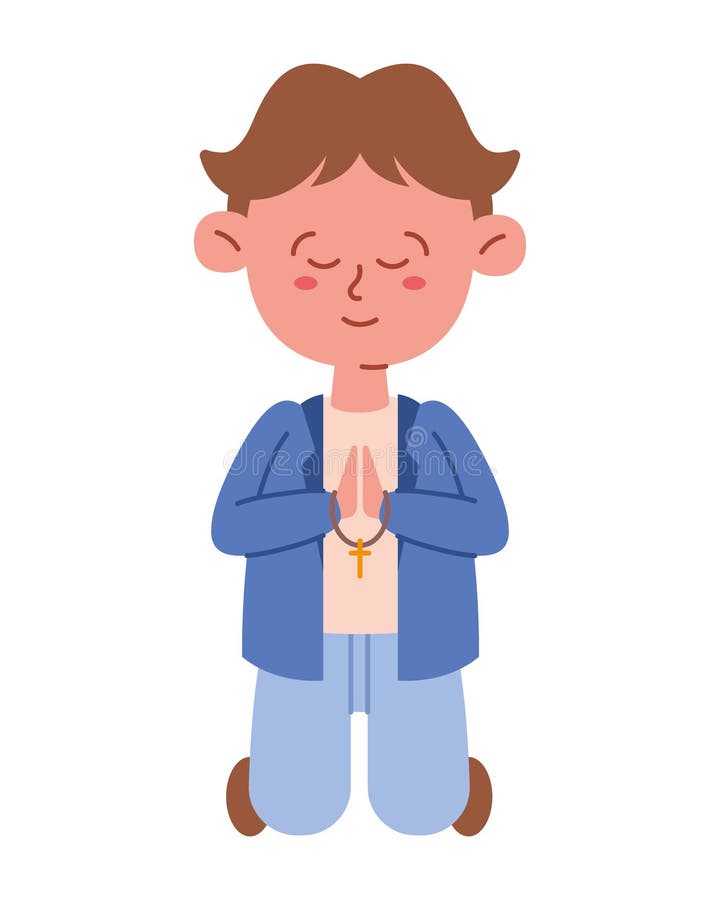 Boy Praying in First Communion Stock Vector - Illustration of praying ...
