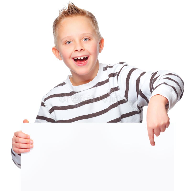 Boy presenting copy space stock image. Image of isolated - 27928749