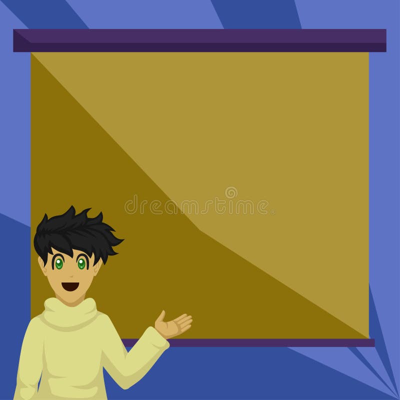 Boy Presenting Important Informations on Presentation Board. Man ...