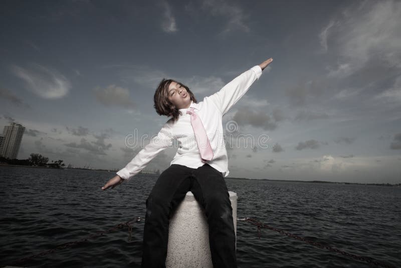 Boy pretending to fly stock image. Image of outside, clouds - 11045141
