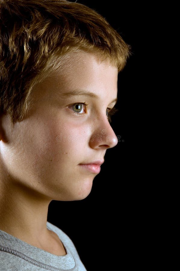 Profile, Handsome Preteen Boy Stock Photo - Image of preadolescent ...