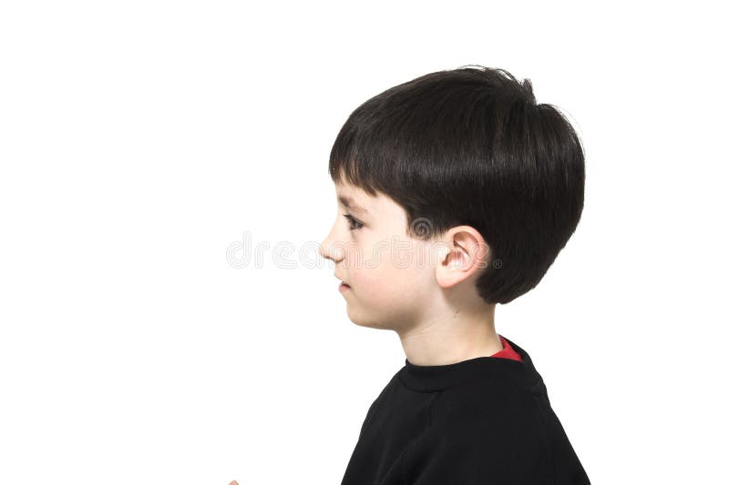 Young Boy Head Shot Side Profile Stock Image - Image of side, profile ...