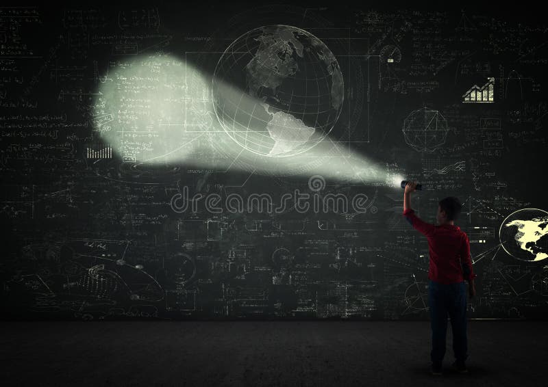 Boy with a projector stock photo. Image of male, algebra - 79954778