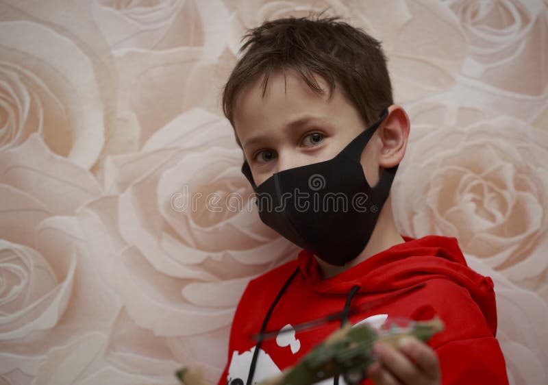 Boy in protective mask. stock photo. Image of portrait - 171285316