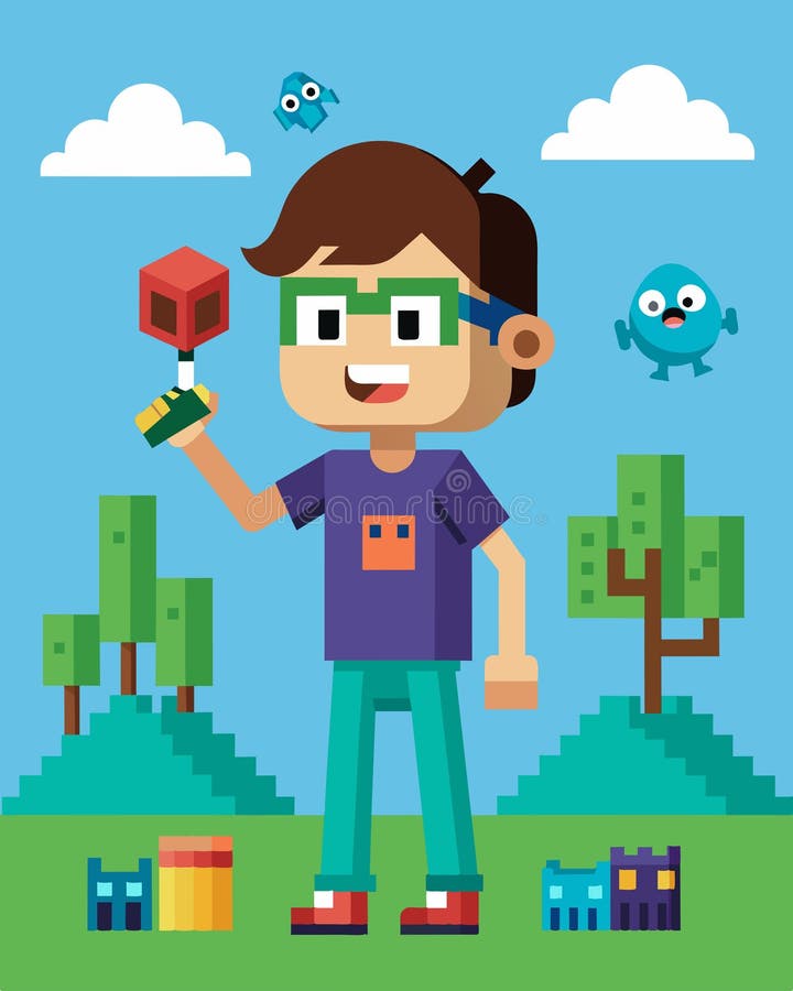 A Boy Proudly Shows His Friends the Virtual Reality Version of ...