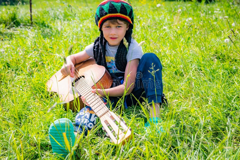 Boy punk with guitar stock photo. Image of leisure, guitar - 292655584