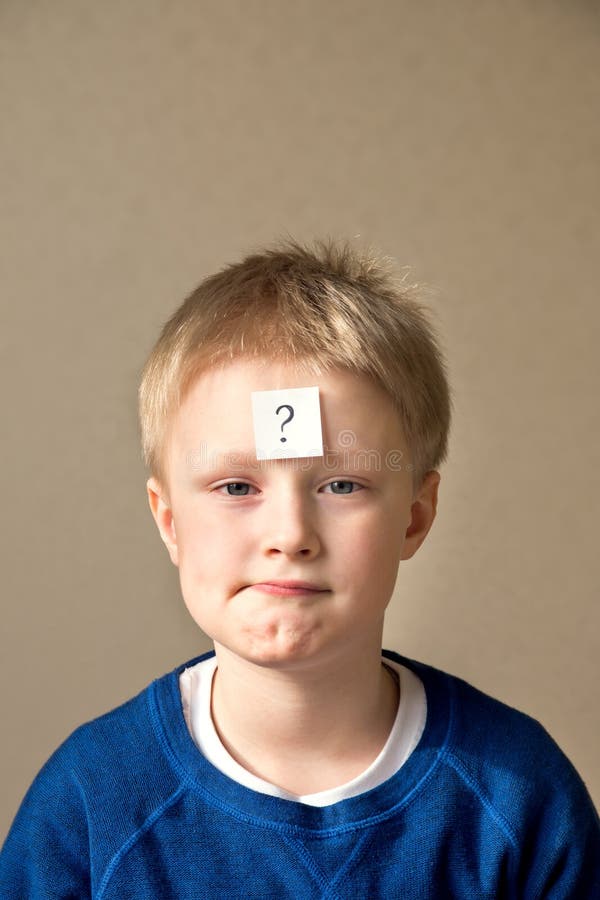 Boy with question mark stock image. Image of idea, question - 67832807