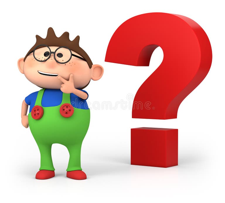 Boy with questionmark stock illustration. Illustration of smiling ...