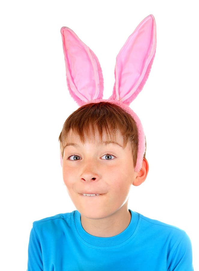 Boy with a Rabbit Ears stock photo. Image of costume - 166766356