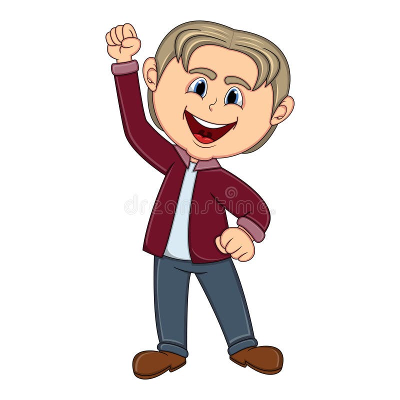 Boy Raised His Hand Cartoon Stock Vector - Illustration of childhood ...