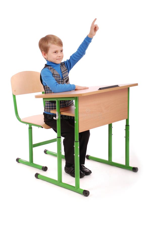 Boy Raising Hand To Ask Question Stock Photo - Image of boys, cute ...