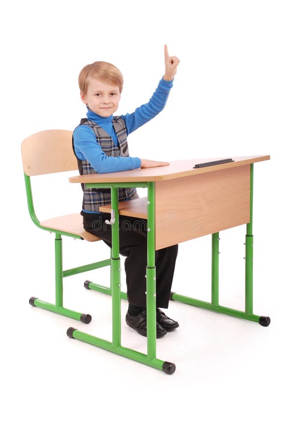 Boy Raising Hand To Ask Question Stock Image - Image of years, smiling ...