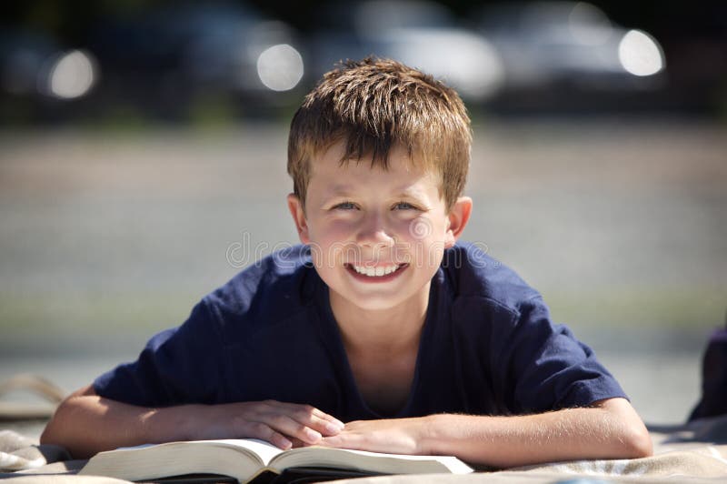Boy reading stock photo. Image of warm, person, relaxation - 15464068