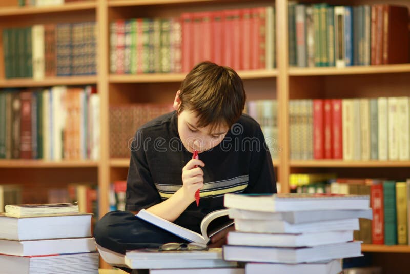 Boy reading stock image. Image of little, learning, boys - 4771667