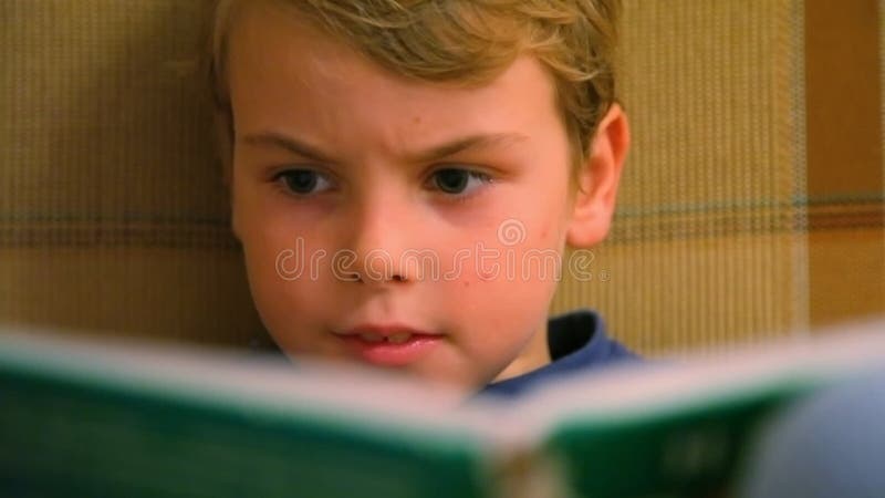 Boy Reading Book Alphabet First Stock Footage - Video of school ...