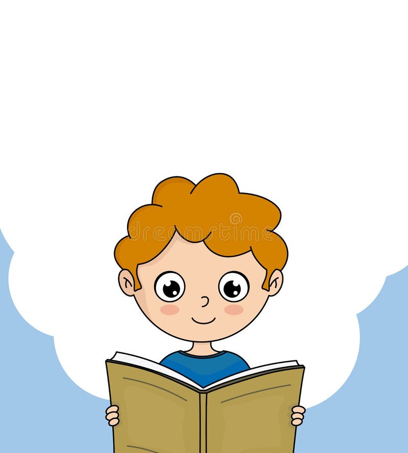 Boy reading a book stock vector. Illustration of text - 122500877
