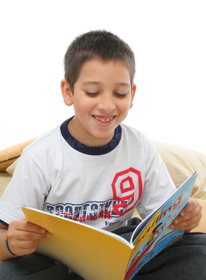 Boy Reading a Book on the Floor Stock Image - Image of book, remember ...
