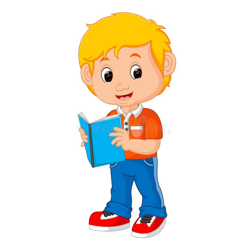 Two Boy Reading Book and Learning Mathematics Stock Vector ...