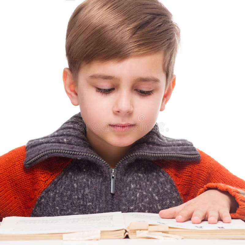 Boy reading stock image. Image of sitting, book, read - 38526153