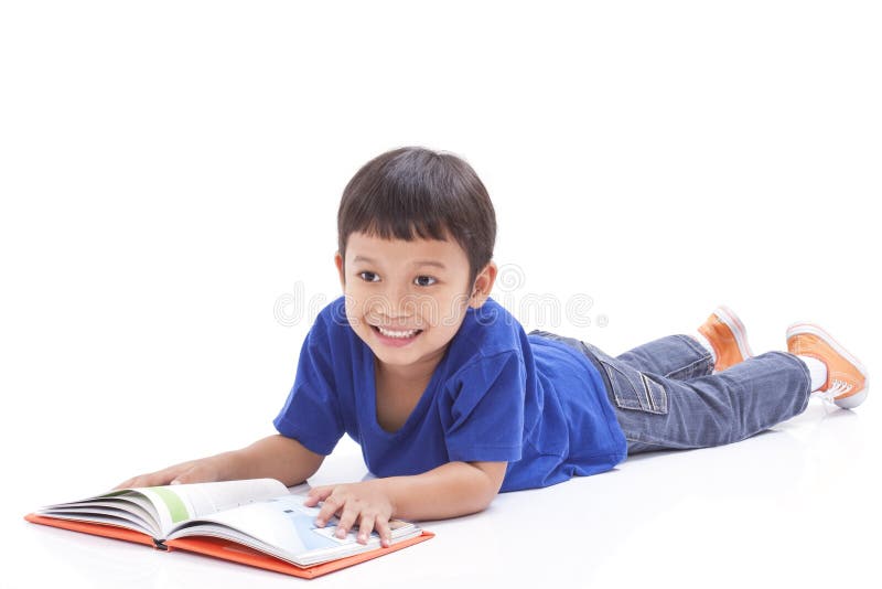 Boy reading book stock image. Image of study, hands, happy - 46800931