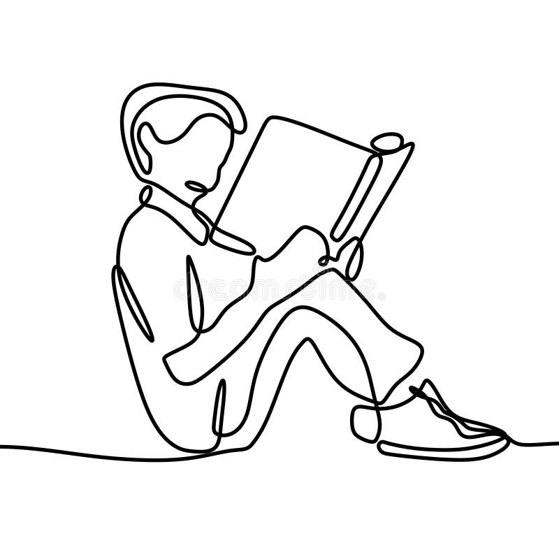 Kid Reading One Line Stock Illustrations – 216 Kid Reading One Line ...