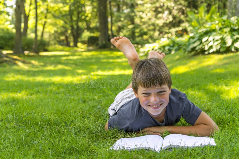 Boy reading a book stock image. Image of beautiful, study - 33094805