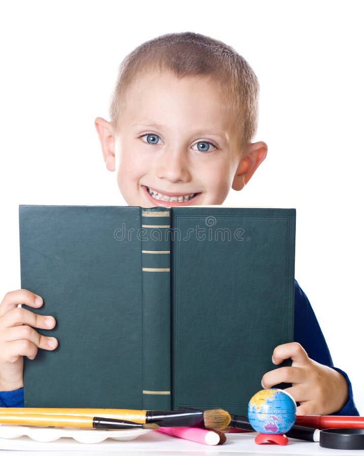 Boy reading a book stock photo. Image of friendly, casual - 32248160