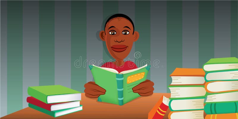 Reading Books In Bed Cartoon