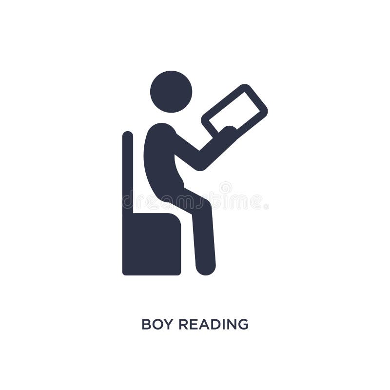 Boy Reading Icon on White Background. Simple Element Illustration from ...