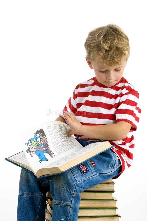 Boy reading story stock photo. Image of lesson, education - 7058416