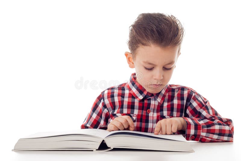 Boy reading stock image. Image of looking, book, school - 49308845